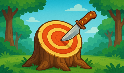 Knife Throwing 2D (di Strannye Igry): gioca online gratuitamente su Igrotok